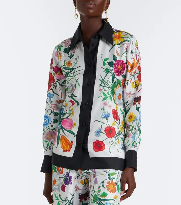 Gucci Flora Silk Twill Shirt