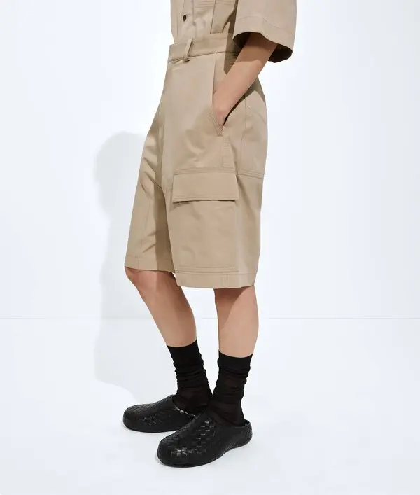 Bottega Veneta Cotton Twill Cargo Shorts