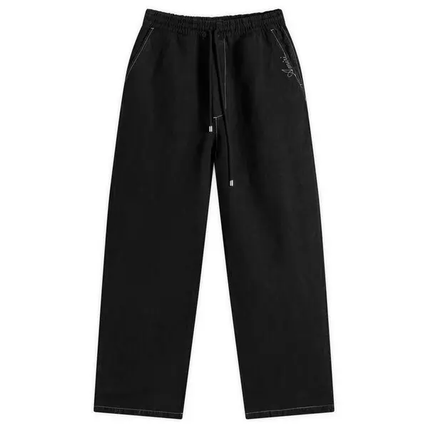 Amiri Script Linen Trousers