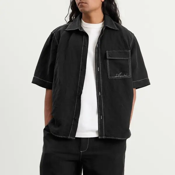 Amiri Script Linen Shirt