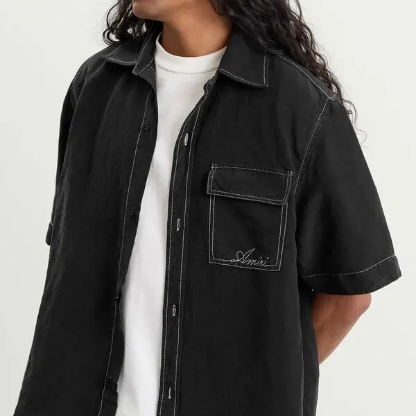 Amiri Script Linen Shirt