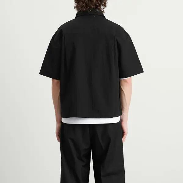 ABOUT:BLANK Seersucker Button-up Shirt With Embroidered Branding