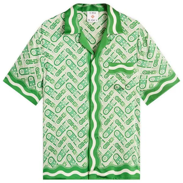 Casablanca Short Sleeve Patterned Silk Shirt