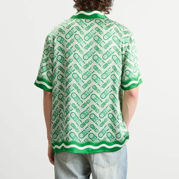 Casablanca Short Sleeve Patterned Silk Shirt