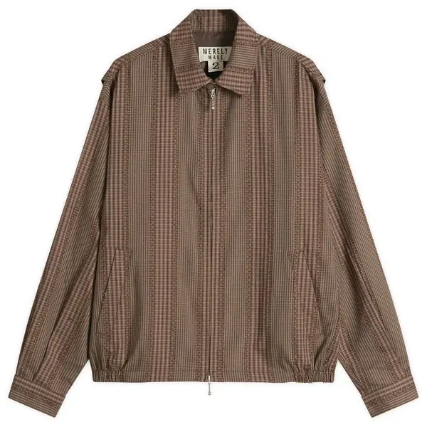 MERELY MADE Fringe Check Jacket - Brown
