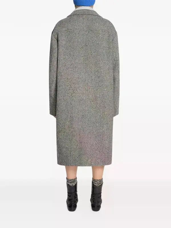 Dries Van Noten Oversized Wool Tweed Coat