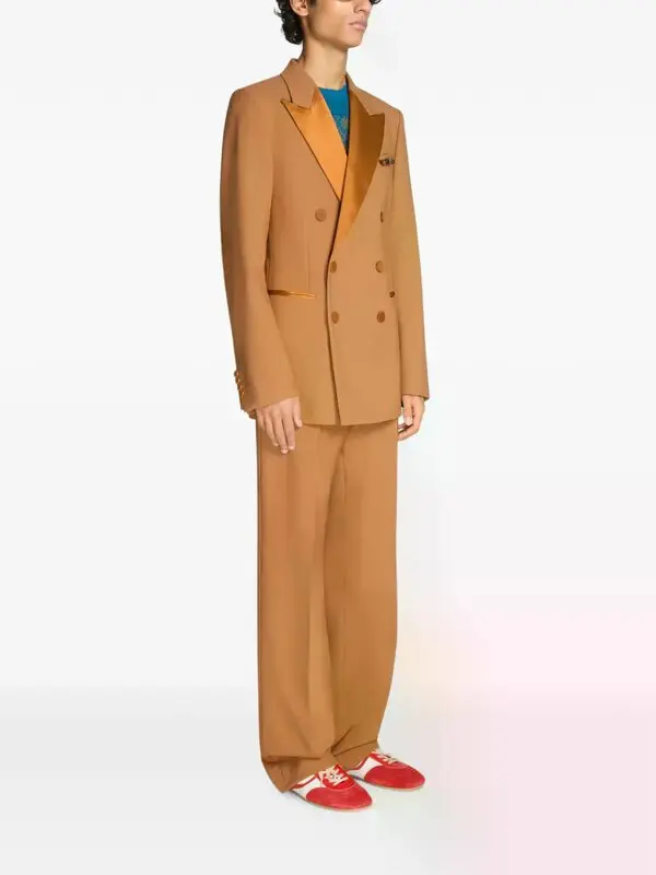 Dries Van Noten Double-breasted Wool Toile Tuxedo
