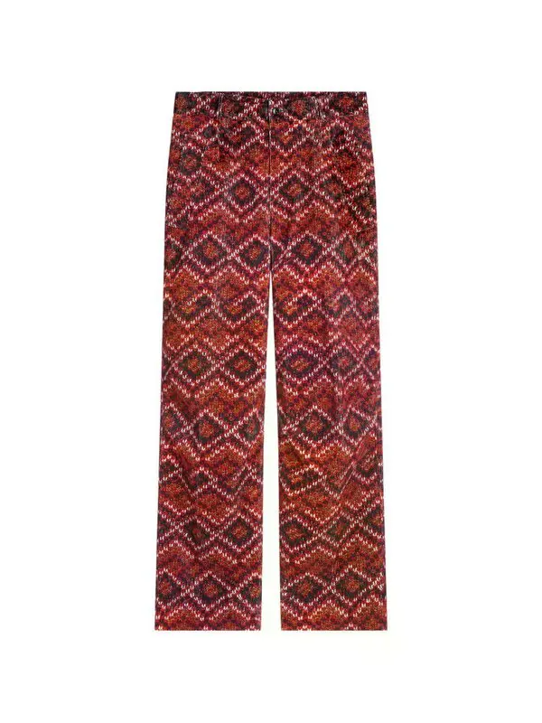 Dries Van Noten Printed Corduroy Pants