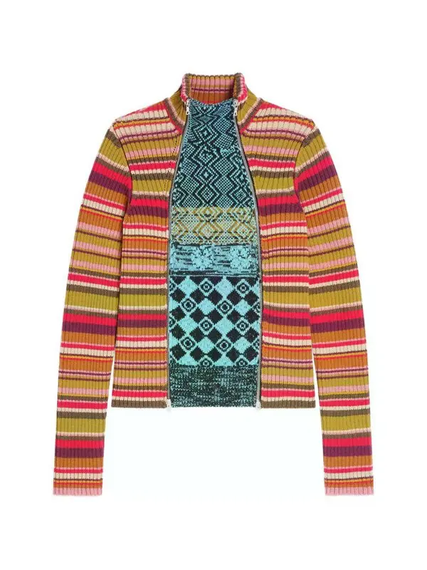 Dries Van Noten Ribbed Wool Cardigan