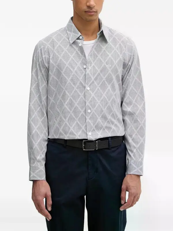 Armani Exchange Diamond-pattern Striped Shirt