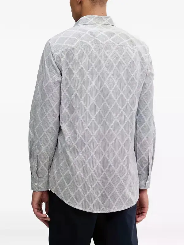 Armani Exchange Diamond-pattern Striped Shirt