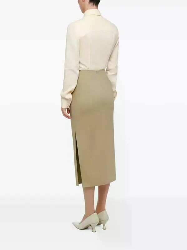 ANOUKI Draped Waist Midi Skirt