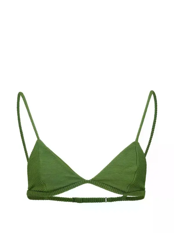 HAIGHT. Ribbed-knit Triangle Bikini Top