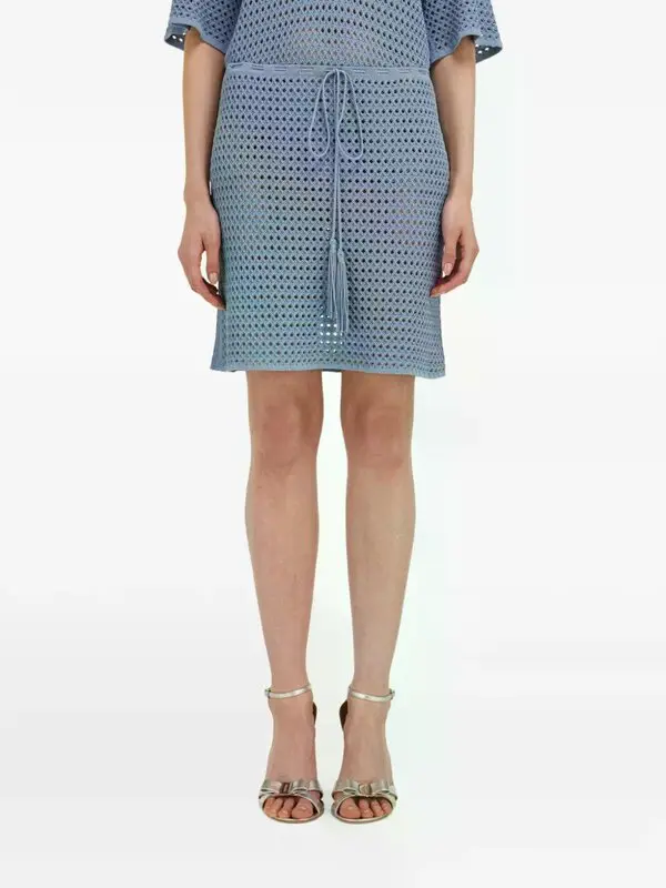 FERRAGAMO Open Weave Knit Mini Skirt