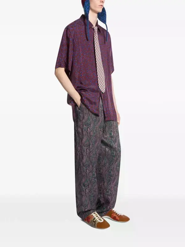 Dries Van Noten Elasticated Jacquard Paisley Print Trousers