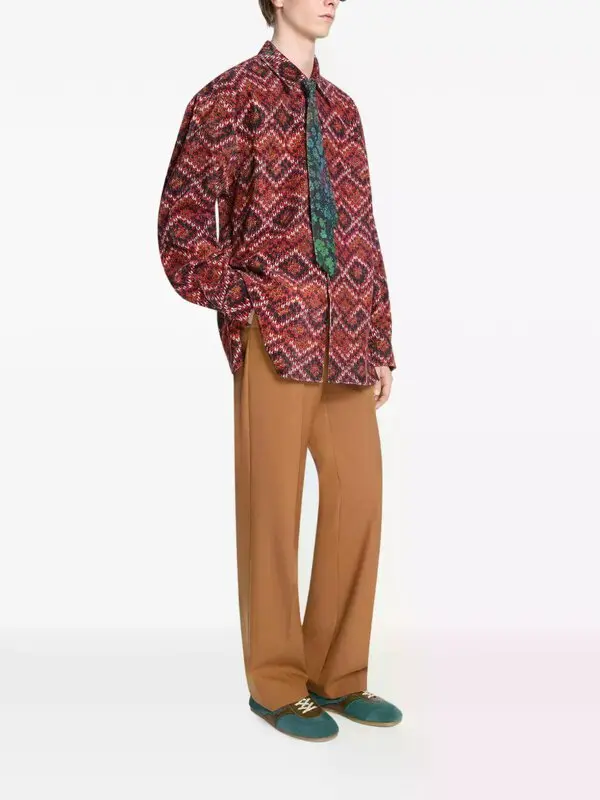 Dries Van Noten Printed Corduroy Shirt