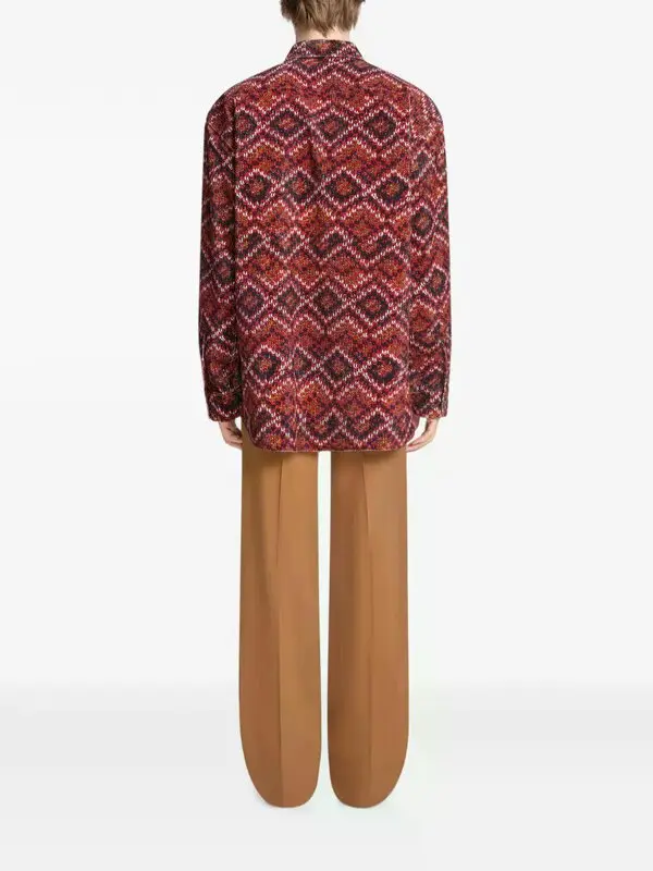 Dries Van Noten Printed Corduroy Shirt