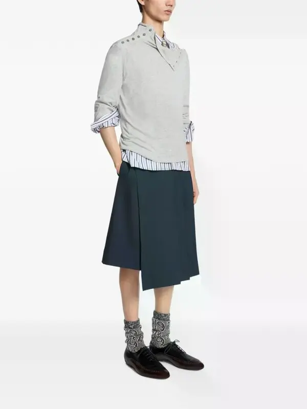 Dries Van Noten Long Sleeve Cotton Turtleneck T-shirt With Button Detailing