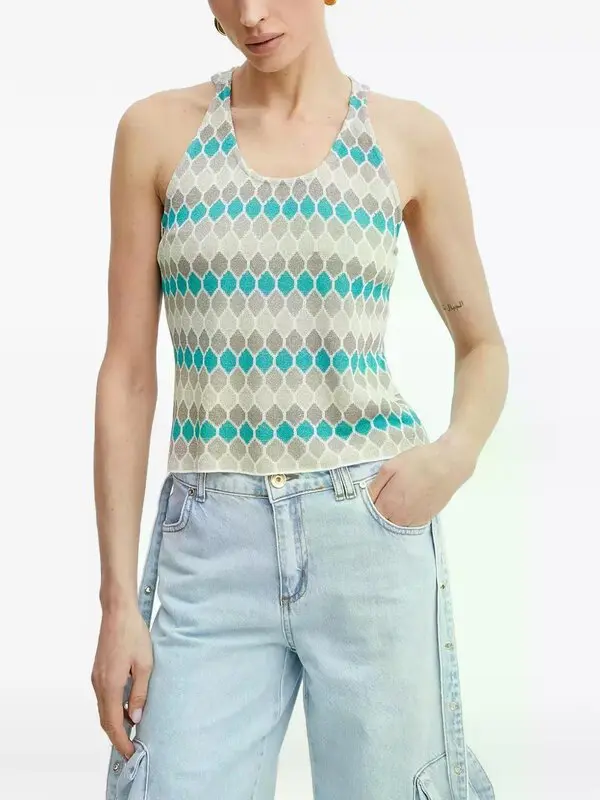 FRACOMINA Geometric Halterneck Top