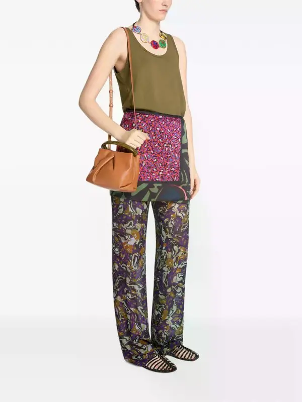 Dries Van Noten Small Pleated Leather Bag