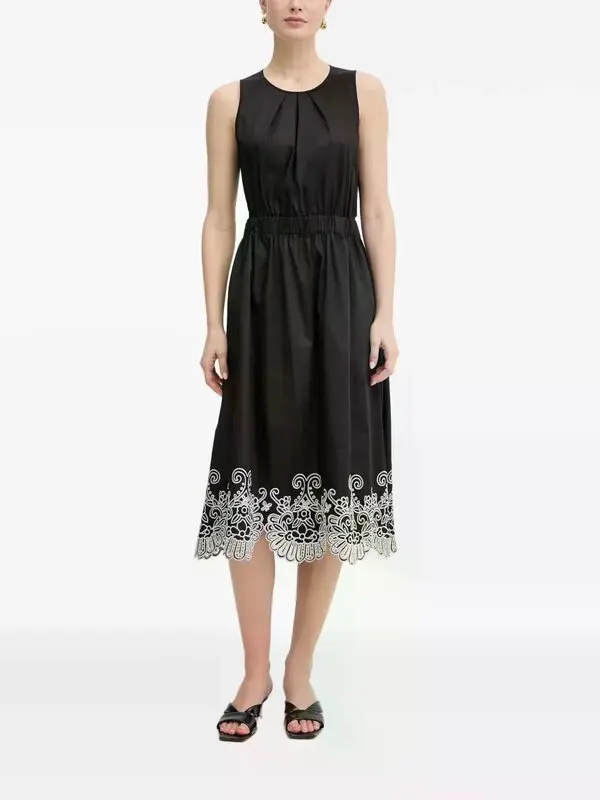 FRACOMINA Floral Embroidery Midi Dress