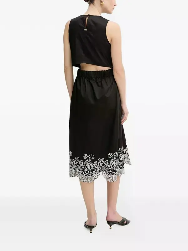 FRACOMINA Floral Embroidery Midi Dress