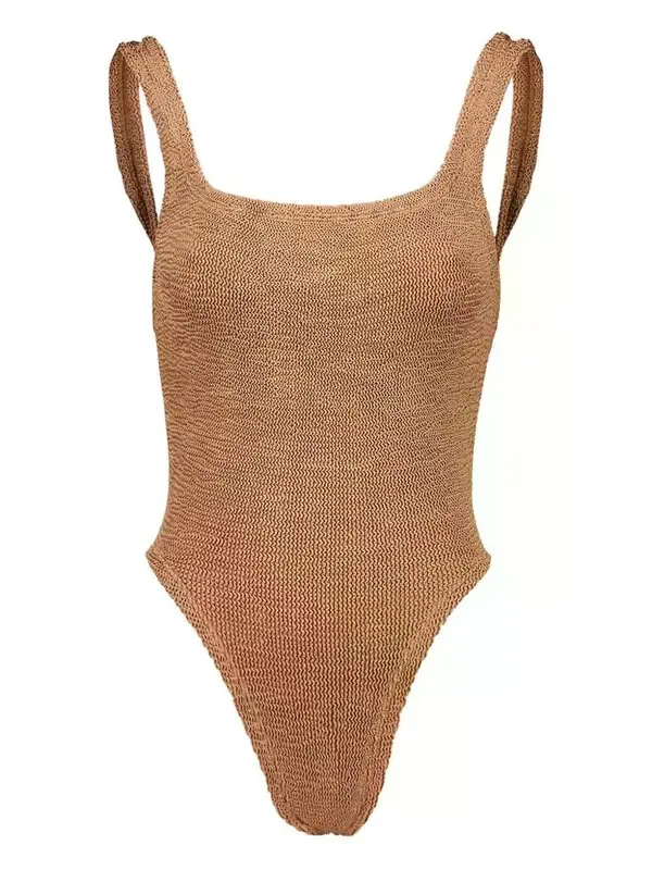 Hunza G Square-neck Swimsuit - Brown