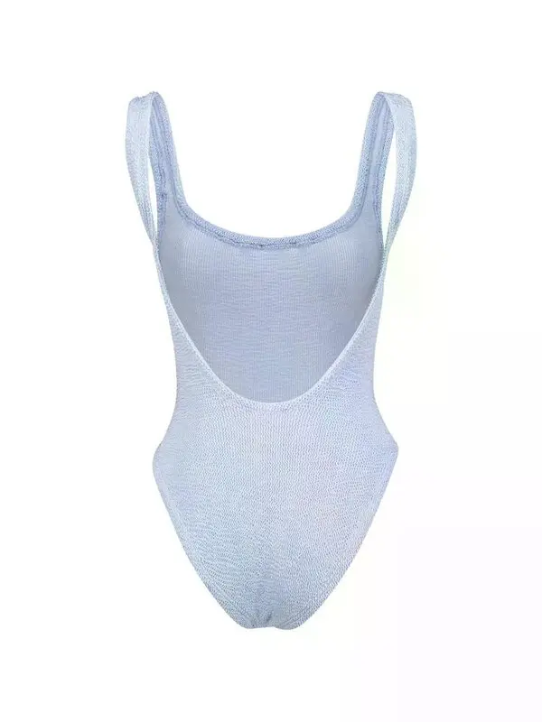 Hunza G Square Neck Crinkle-effect Swimsuit