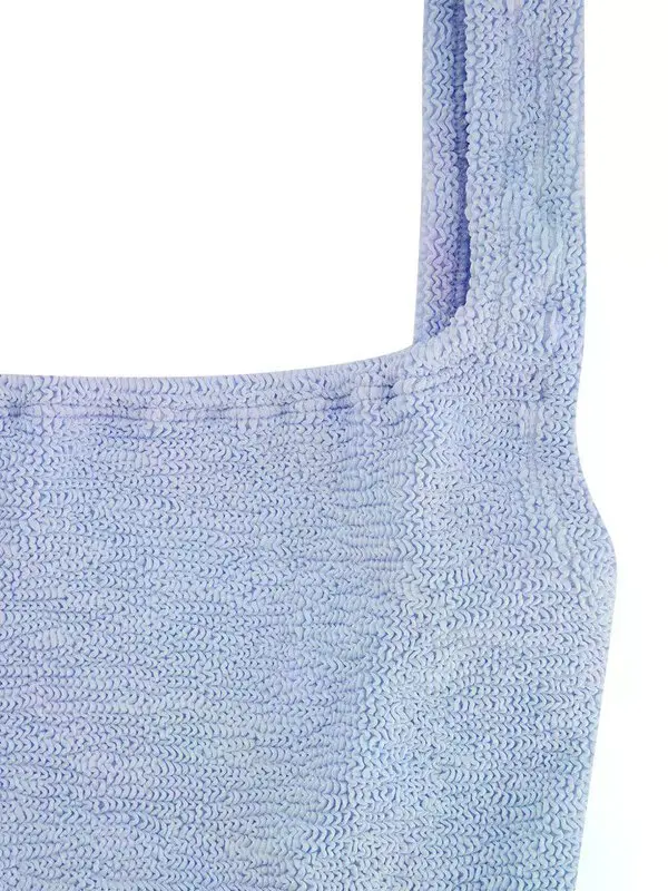 Hunza G Square Neck Crinkle-effect Swimsuit