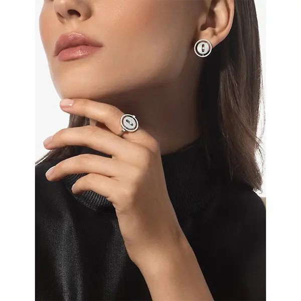 Messika Lucky Move 18ct Gold And Diamond Stud Earrings