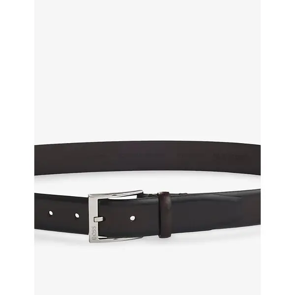 BOSS Logo-engraved Leather Belt