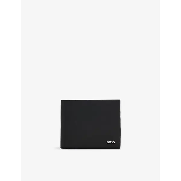BOSS Logo-deed Trifold Leather Wallet