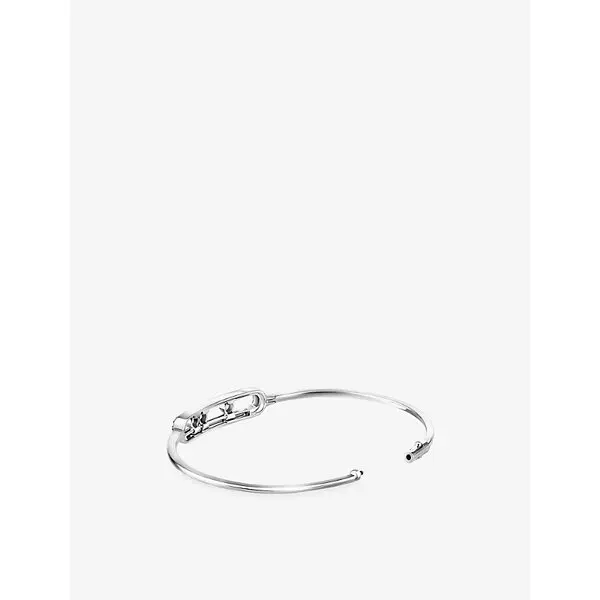 Messika Move Classique 18ct Gold Diamond Bangle - White