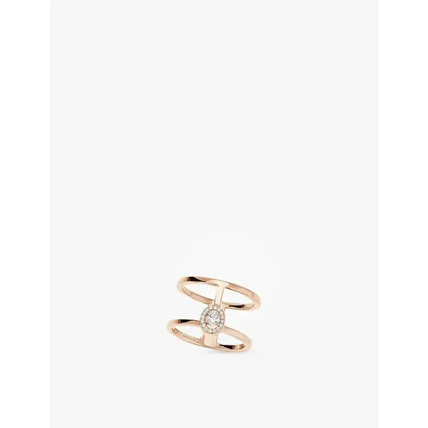 Messika Glam'azone Two-row Diamond Pavé Ring - Pink