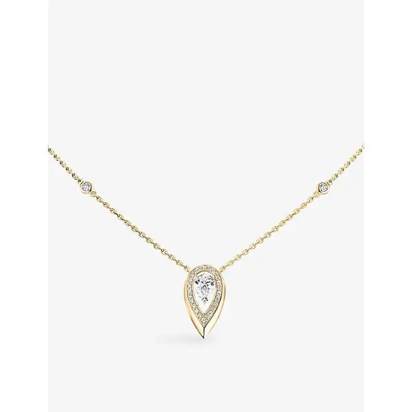 Messika Fiery Gold And Diamond Pendant Necklace - Yellow