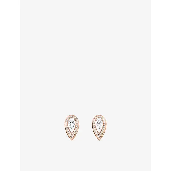 Messika Fiery Gold And Diamond Stud Earrings - Pink