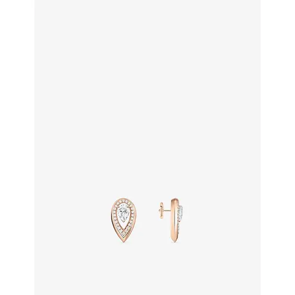 Messika Fiery Gold And Diamond Stud Earrings - Pink