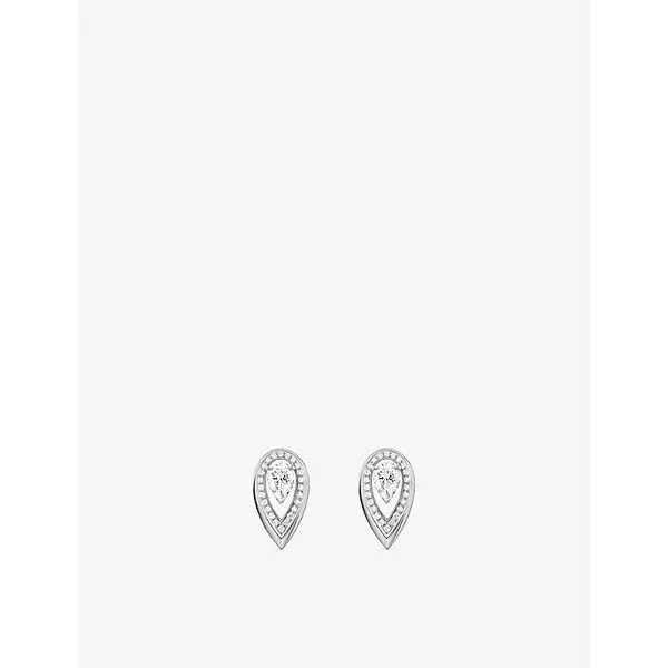Messika Fiery Gold And Diamond Stud Earrings - White