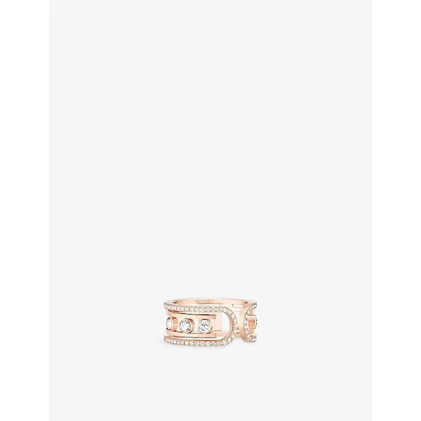 Messika Move 10th 18ct Gold And Diamond Ring - Pink