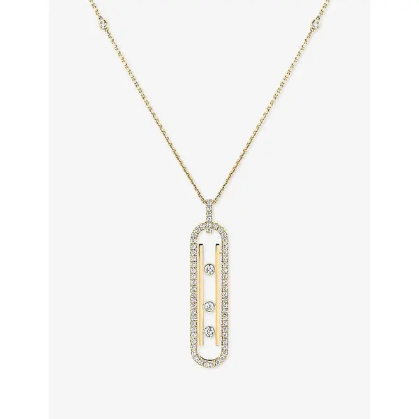 Messika Move 10th Small 18ct Gold And Diamond Necklace - Yellow