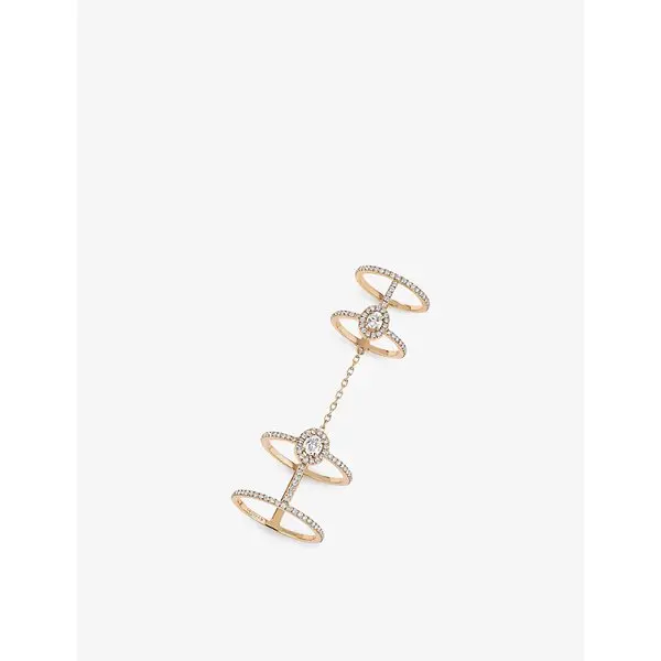 Messika Glam'azone Double Gold Diamond Pavé Ring - Pink