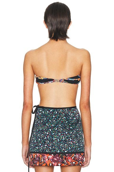 Dolce & Gabbana Organzino Pes Carretto Print Tube Top - Nero