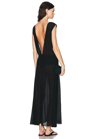 ST. AGNI Stretch Silk Bateau Dress