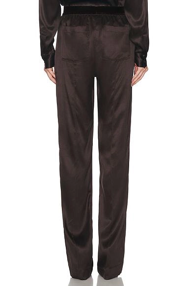 TOM FORD Silk Satin Straight Leg Pants - Espresso