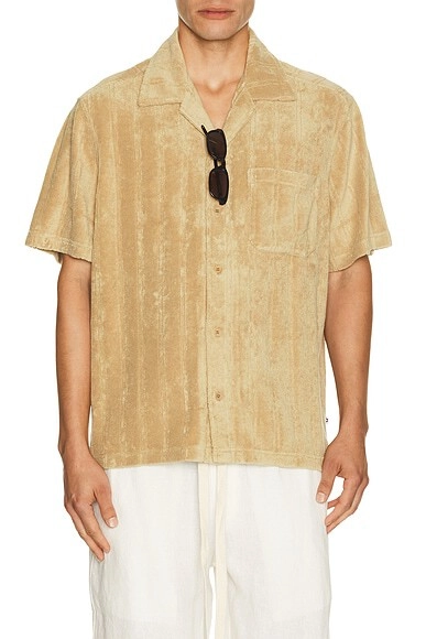 J. Lindeberg Ted Stripe Terry Shirt - Kelp
