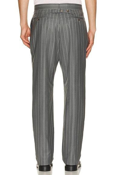Thom Browne Fit Backstrap Wool Flannel Chalk Stripe Trouser