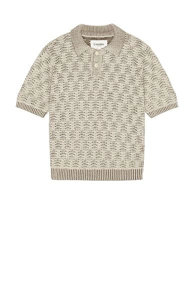 CORRIDOR Cable Lace Polo - Natural