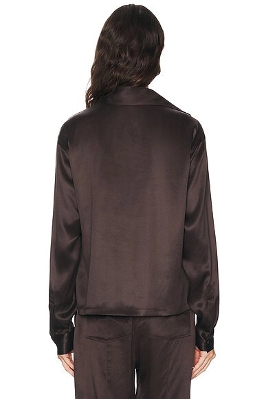 TOM FORD Silk Satin Polo Top