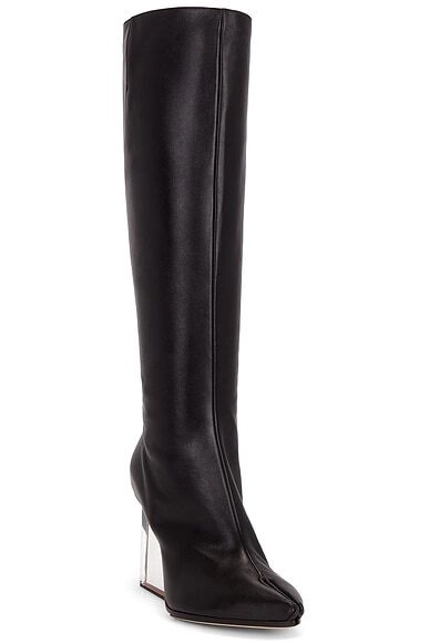 MAISON MARGIELA Tabi Claw Plexi Knee High Boot - Black
