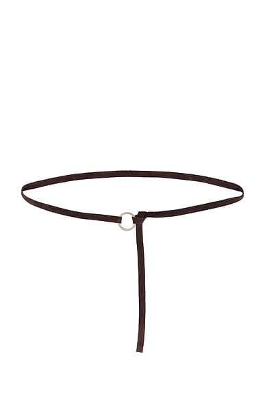 ST. AGNI Suede Tie Belt - Coffee
